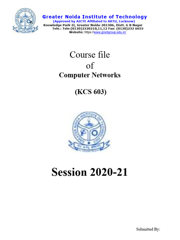 Course File CN (Gniot) | PDF | Engineering | Computer Network