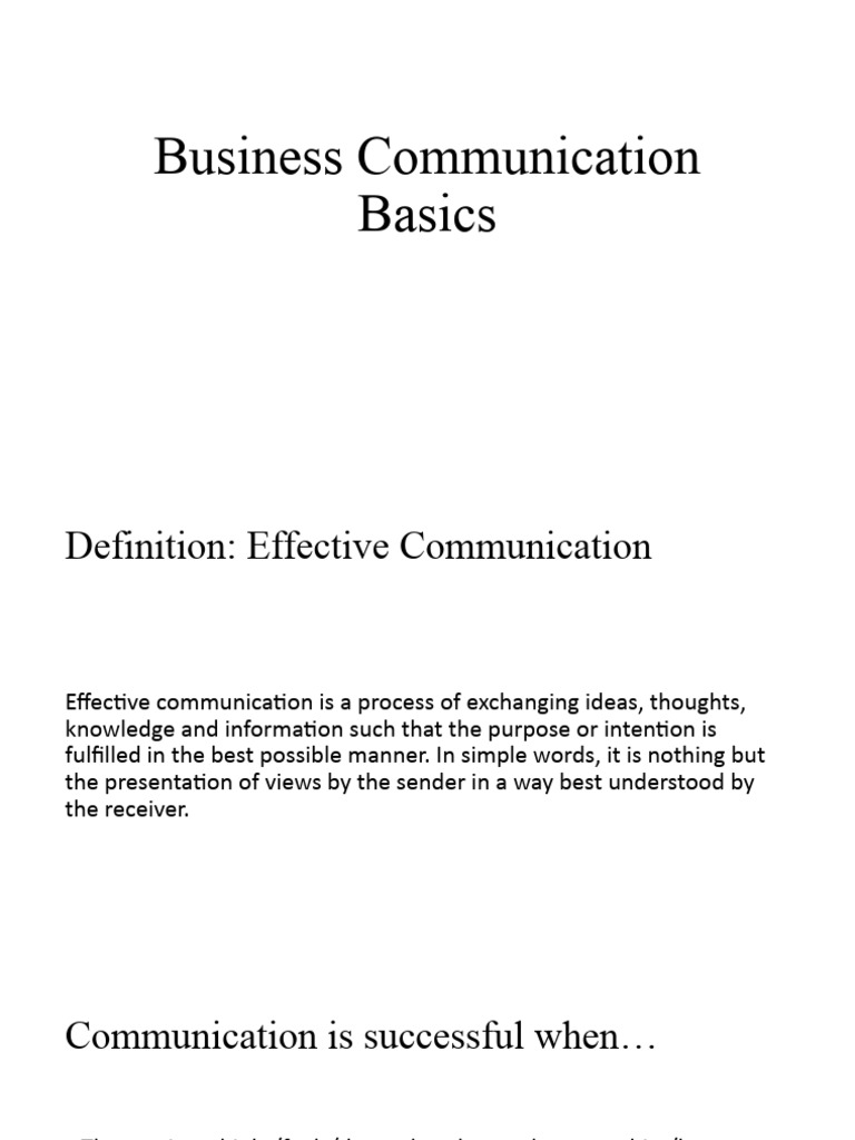 Communication Session 2 - Basics | PDF | Communication | Information
