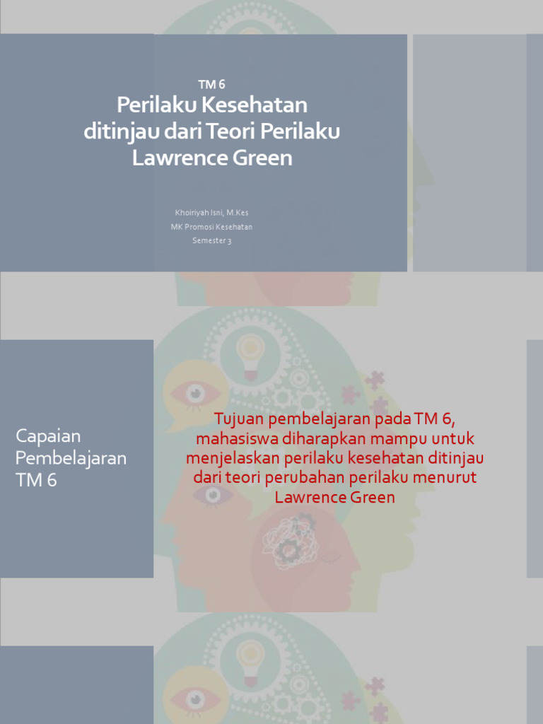 P.6 Perilaku Kesehatan Ditinjau Dari Teori Perilaku Lawrence Green ...