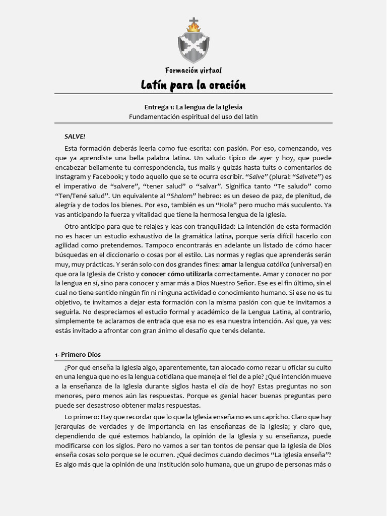 1 - La Lengua de La Iglesia | PDF | Cristo (título) | Iglesia Católica