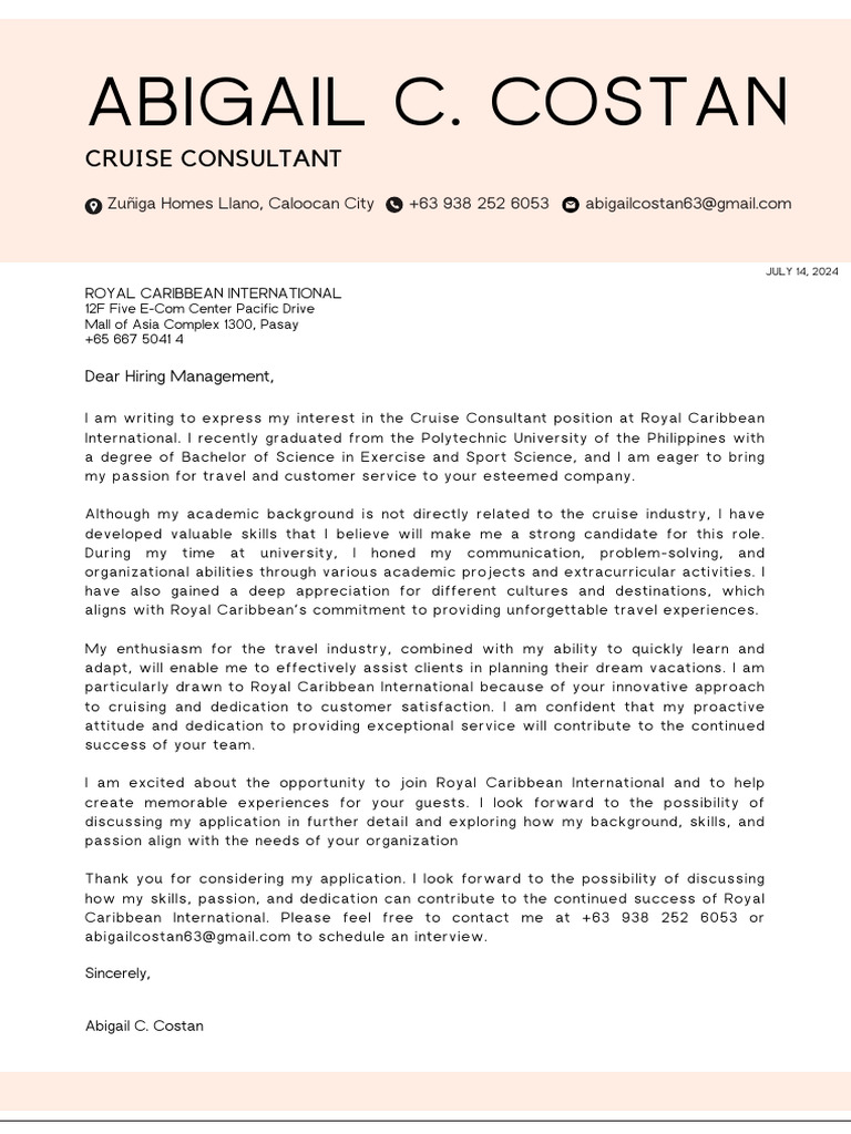 Abi Cover Letter | PDF