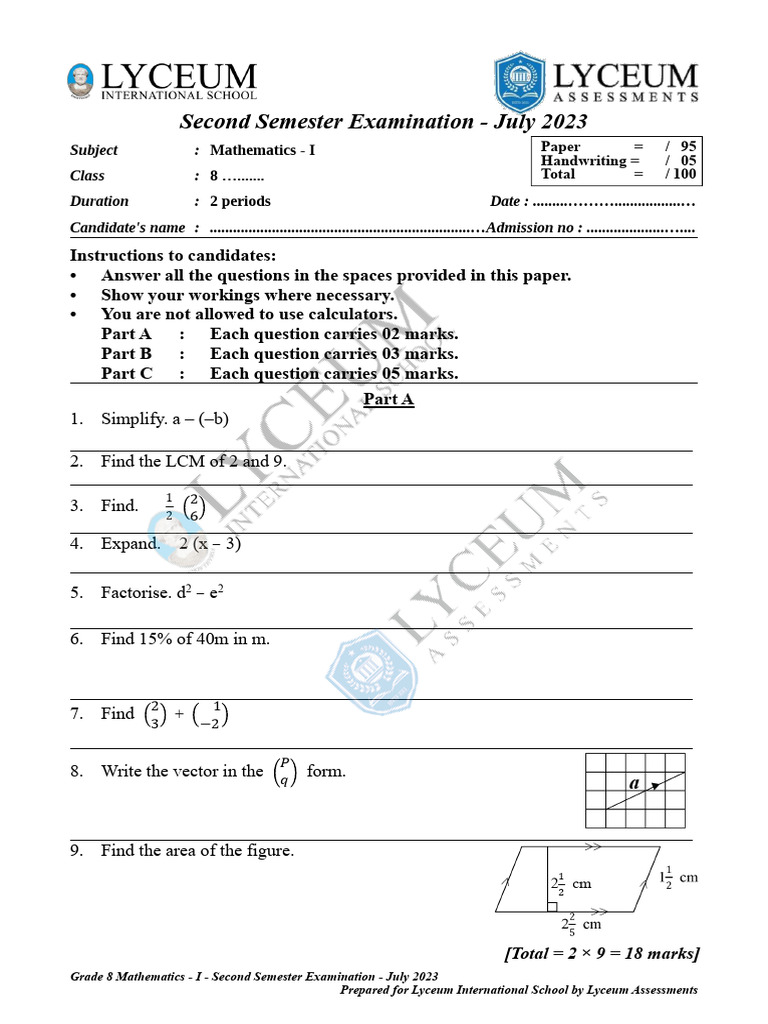 Grade 8 Mathematics I | PDF | Mathematics