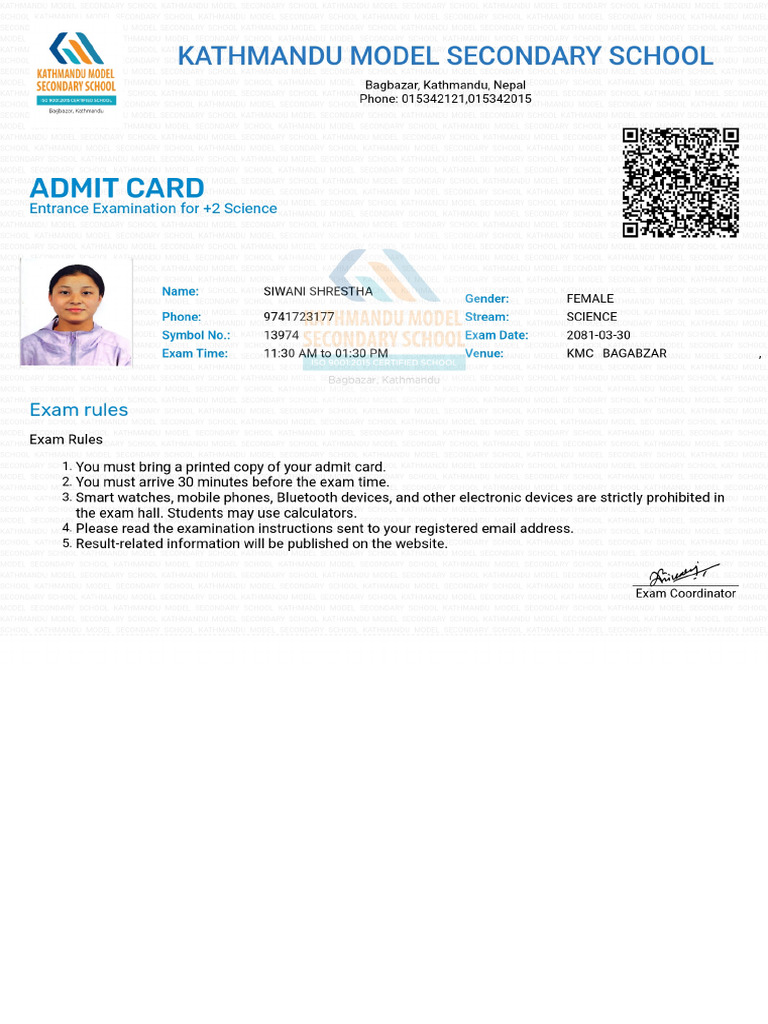 Admitcard | PDF