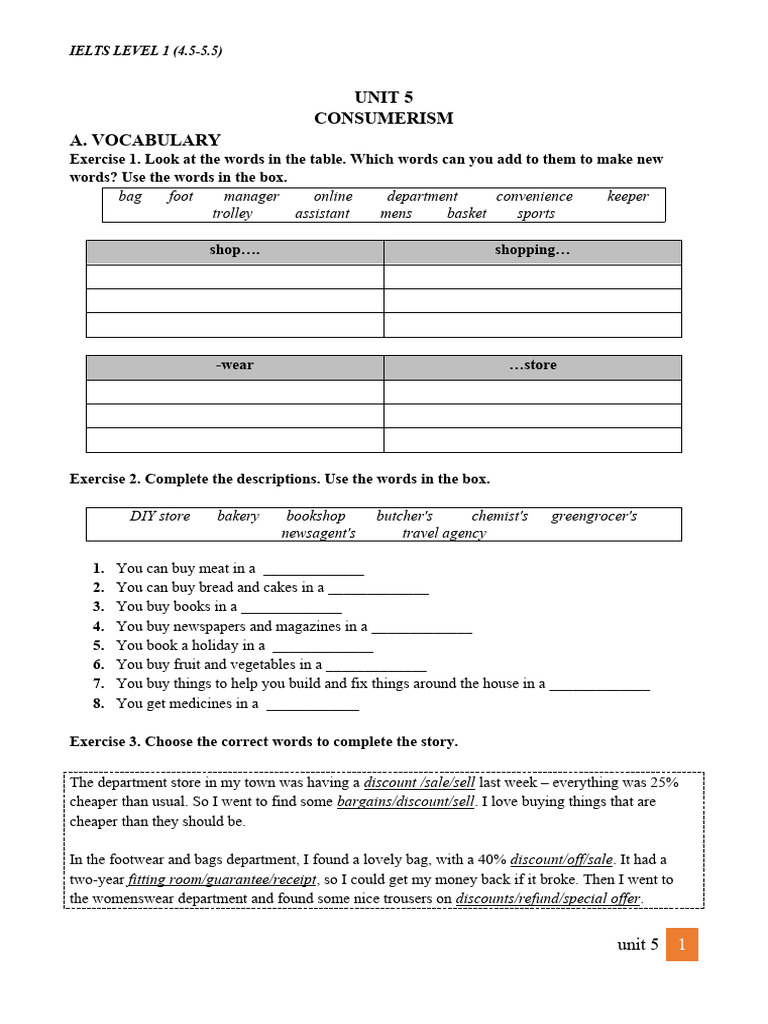 Unit 5 Student Pdf International English Language Testing System
