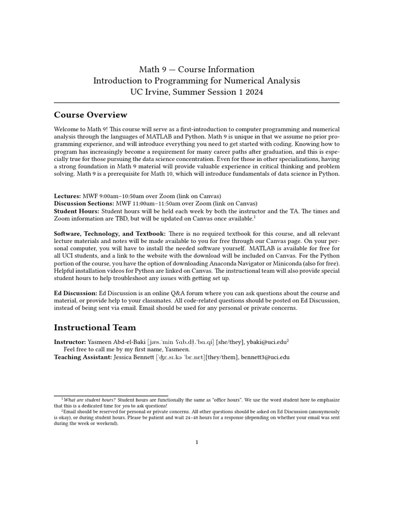 Math9 Y24 Syllabus Pdf Computer Programming Computing 