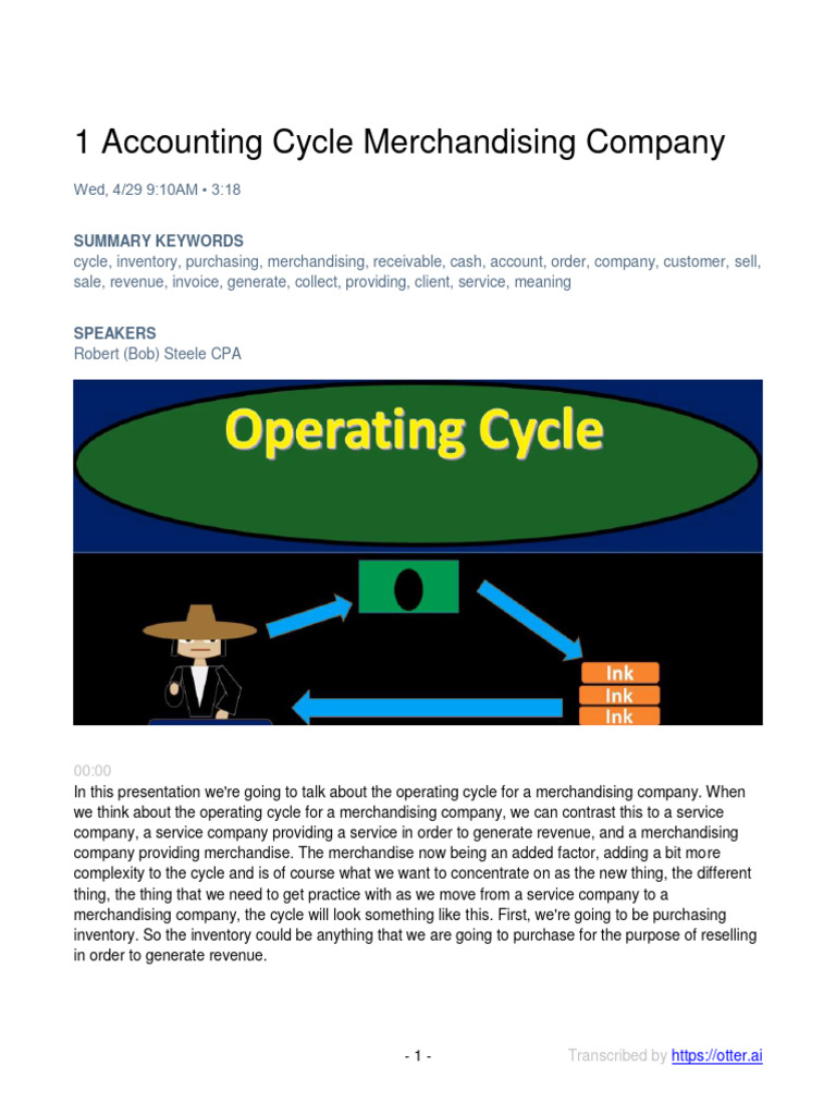 1+Accounting+Cycle+Merchandising+Company_otter | PDF | Inventory ...