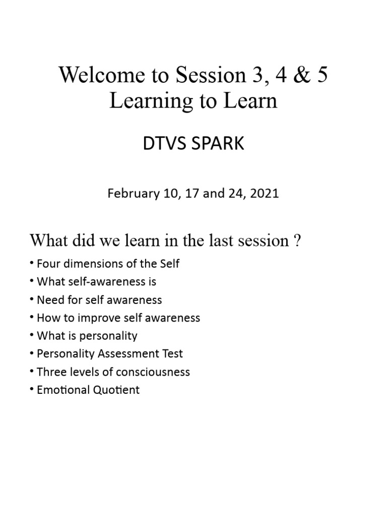 2 Learning To Learn | PDF | Learning | Self Awareness