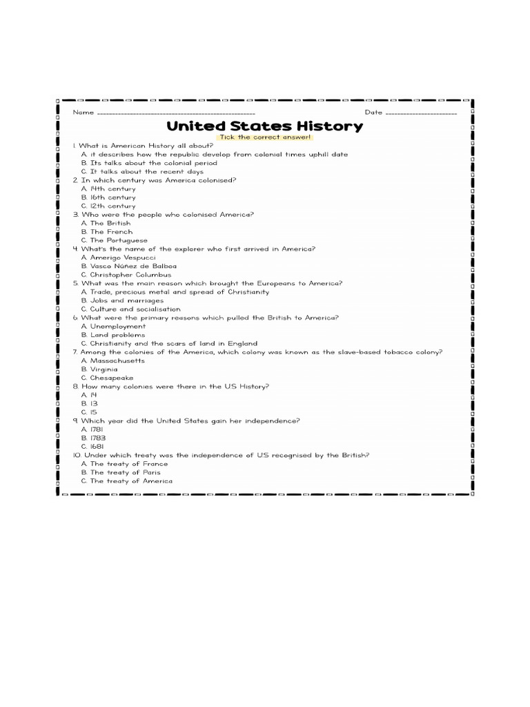 United States History Worksheets - 14306.png | PDF
