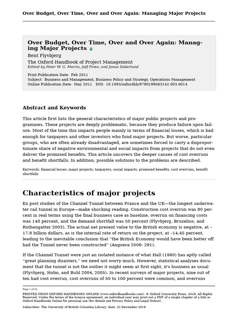 Flyvbjerg OUP Handbook | PDF | Forecasting | Risk