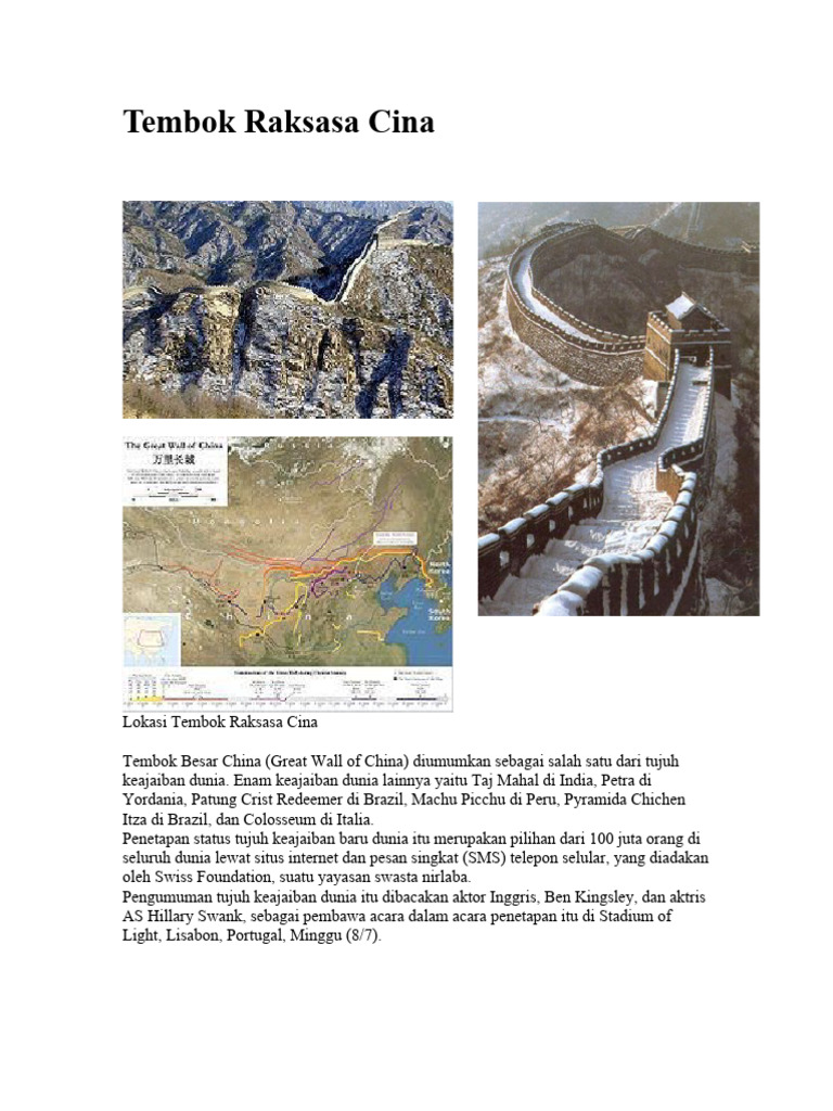 Fakta Tembok Besar China dan Sejarahnya | PDF