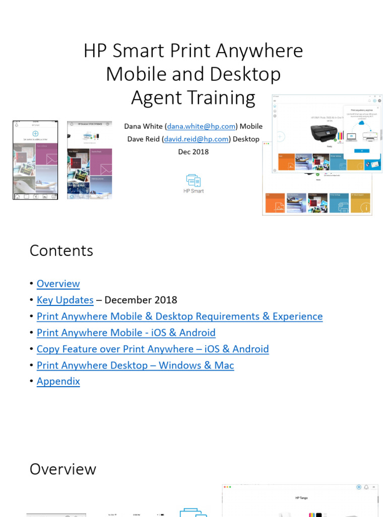 HP Smart Print Anywhere Overview | PDF | Ios | Android (Operating System)