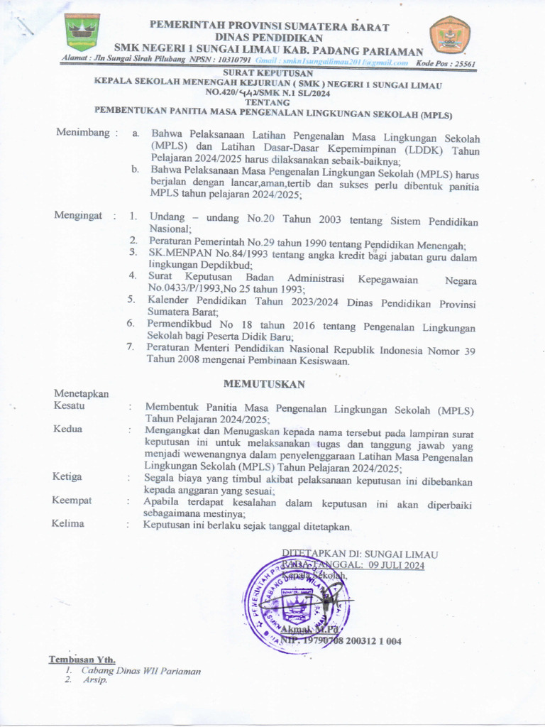 SK MPLS 2024-2025 | PDF