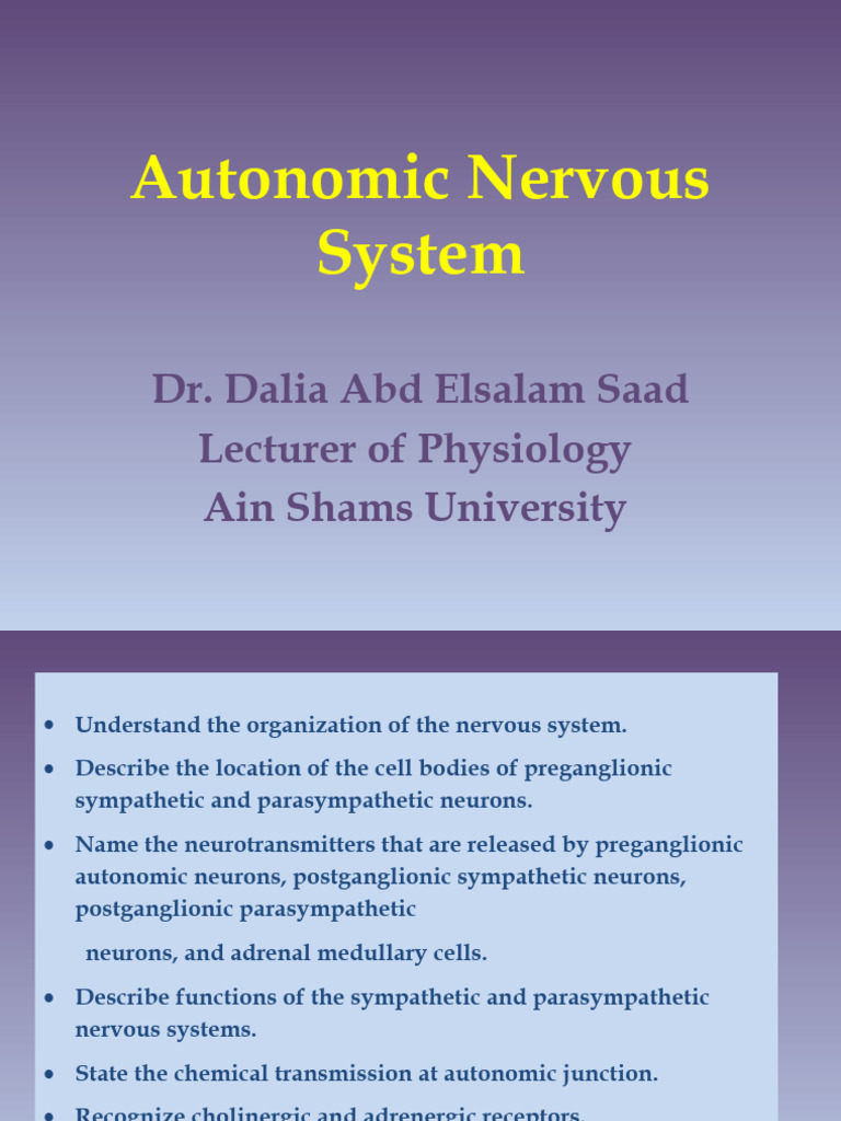 01 - Autonomic Nervous System | PDF | Self-Improvement
