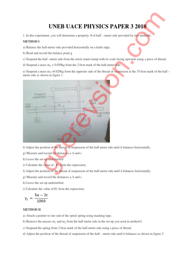 Uneb Uace Physics Paper 3 2018 | PDF | Electricity | Electrical Engineering