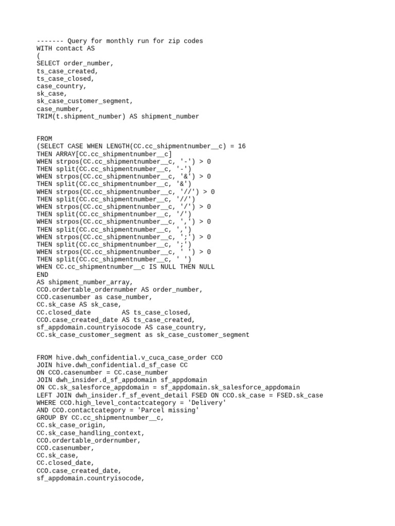 Monthly Zip Code Delivery Query | PDF | Business | Computers