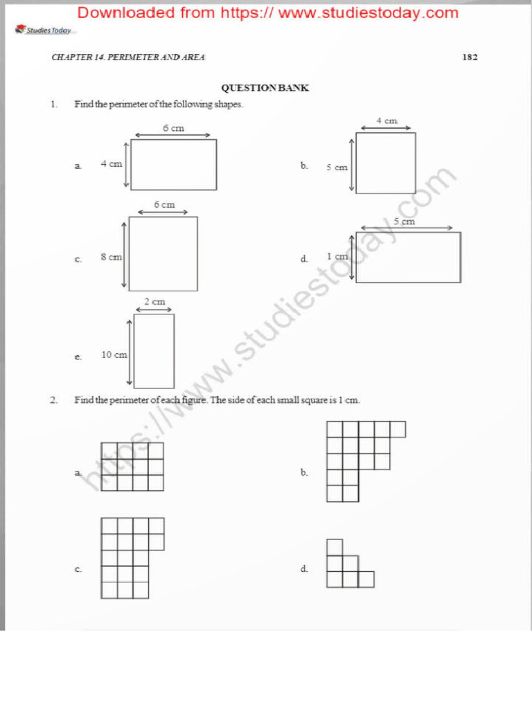 Perimeter Worksheet For Chintu | PDF