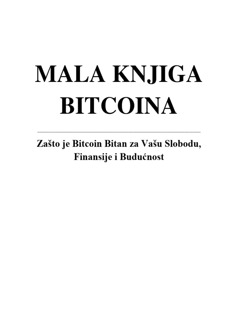 The Little Bitcoin Book Mala Knjiga Bitcoina | PDF