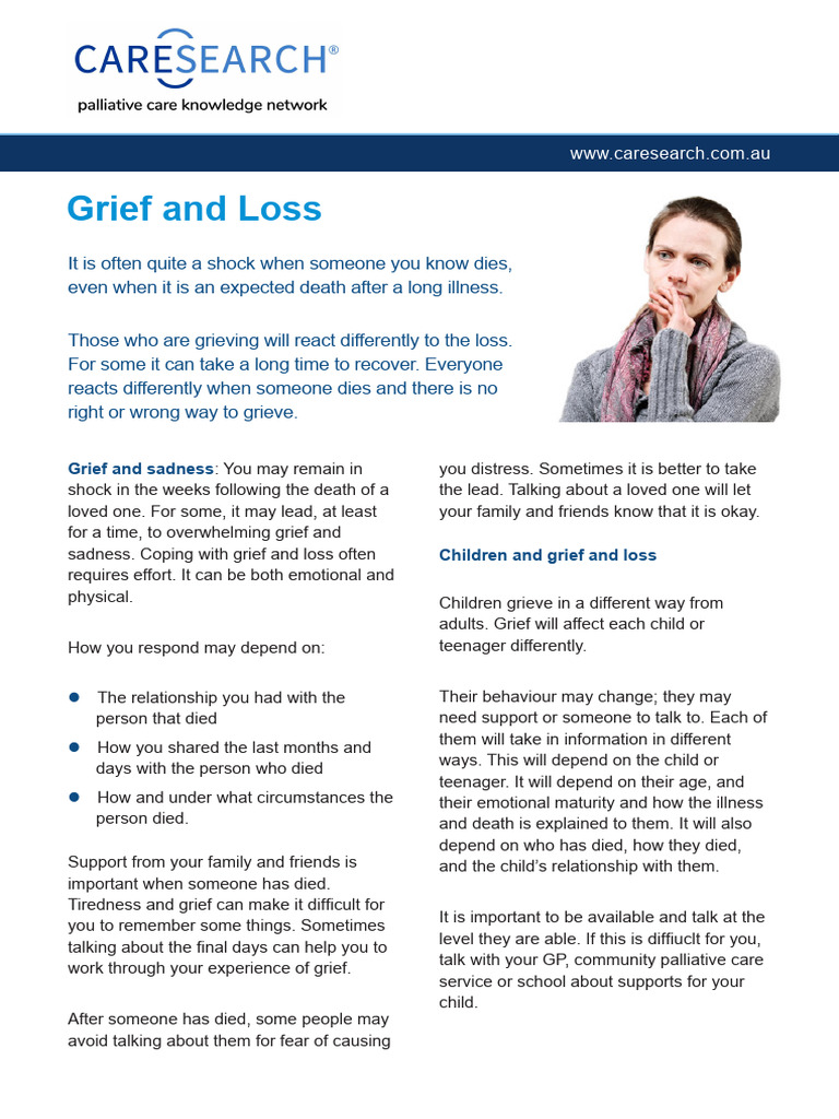 CareSearch_FactSheet_Grief-and-Loss | PDF | Grief | Psychology