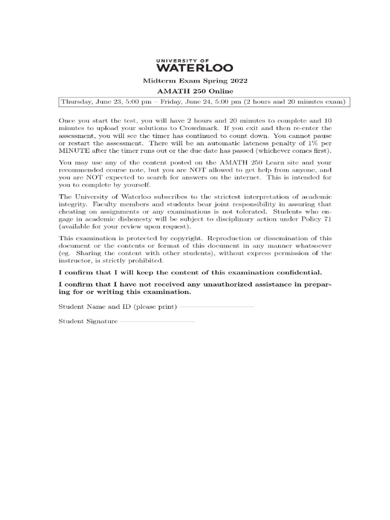 Solutions-Sample Midterm Exam-2 | PDF