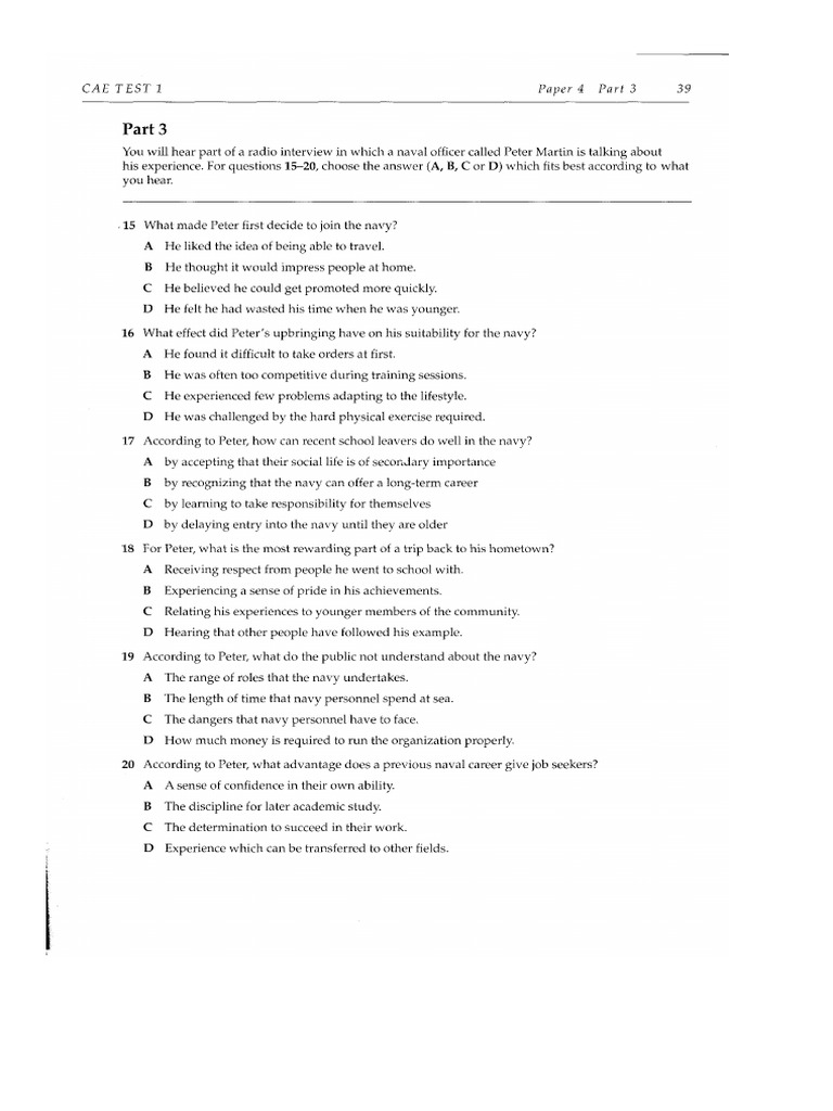 Listening Exercise Part 1 12 - 7 | PDF