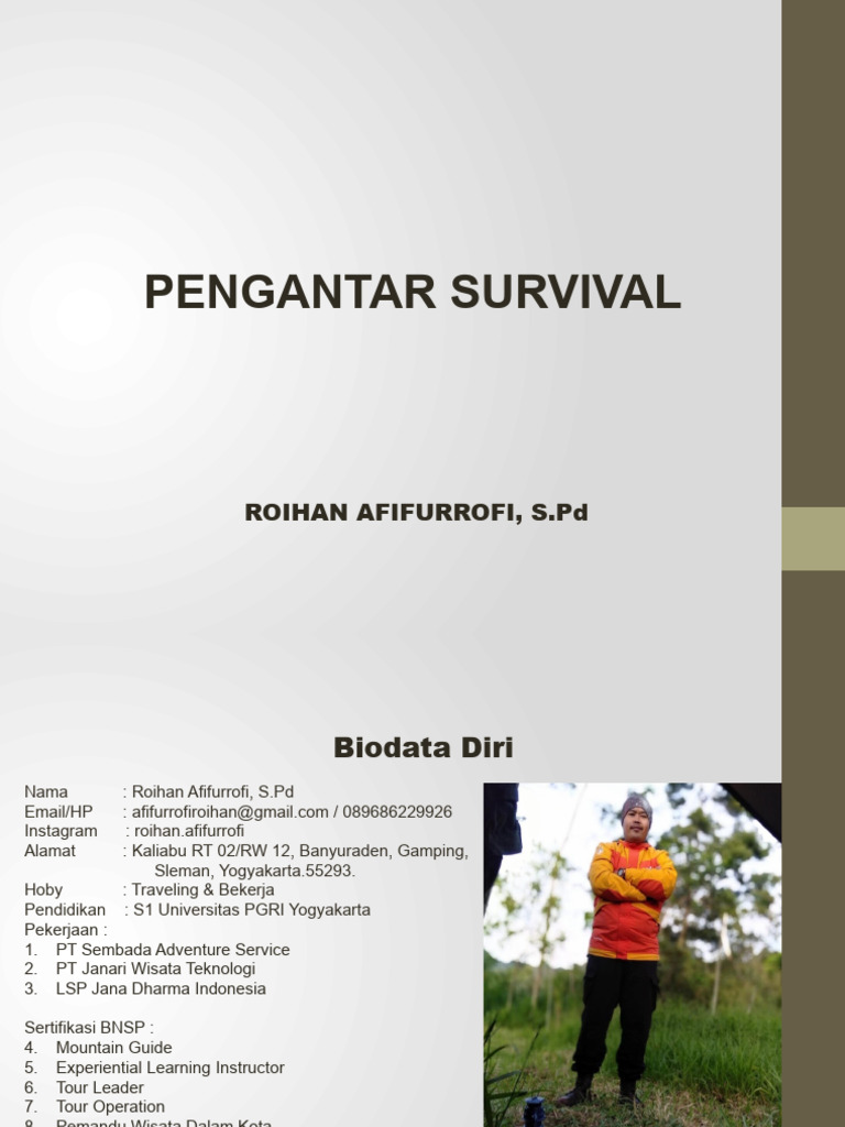 Pengantar Survival Dasar | PDF | Pengembangan Diri | Kesehatan Holistik