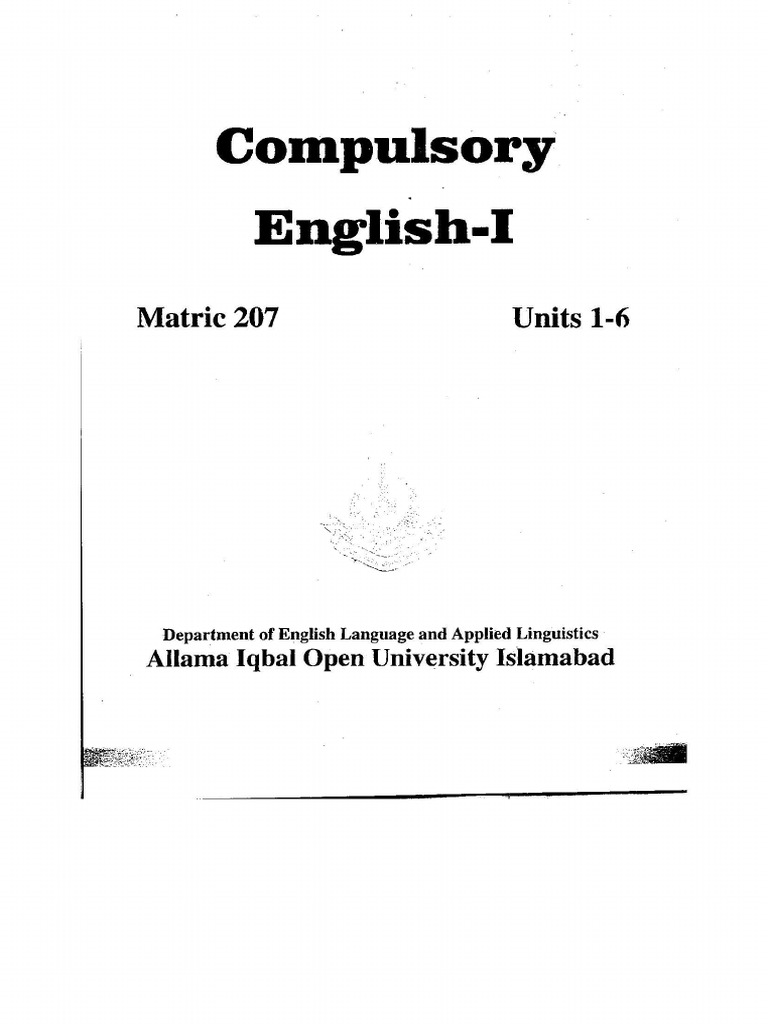 Compulsory English-1 | PDF