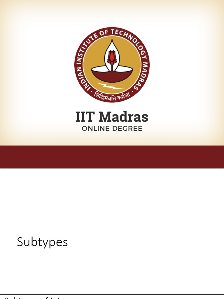 Lecture 1.8 - Subtypes of Basic Datatypes | PDF | Data Type | Boolean ... Lecture 1.8 - Subtypes of Basic Datatypes | PDF | Data Type | Boolean ...