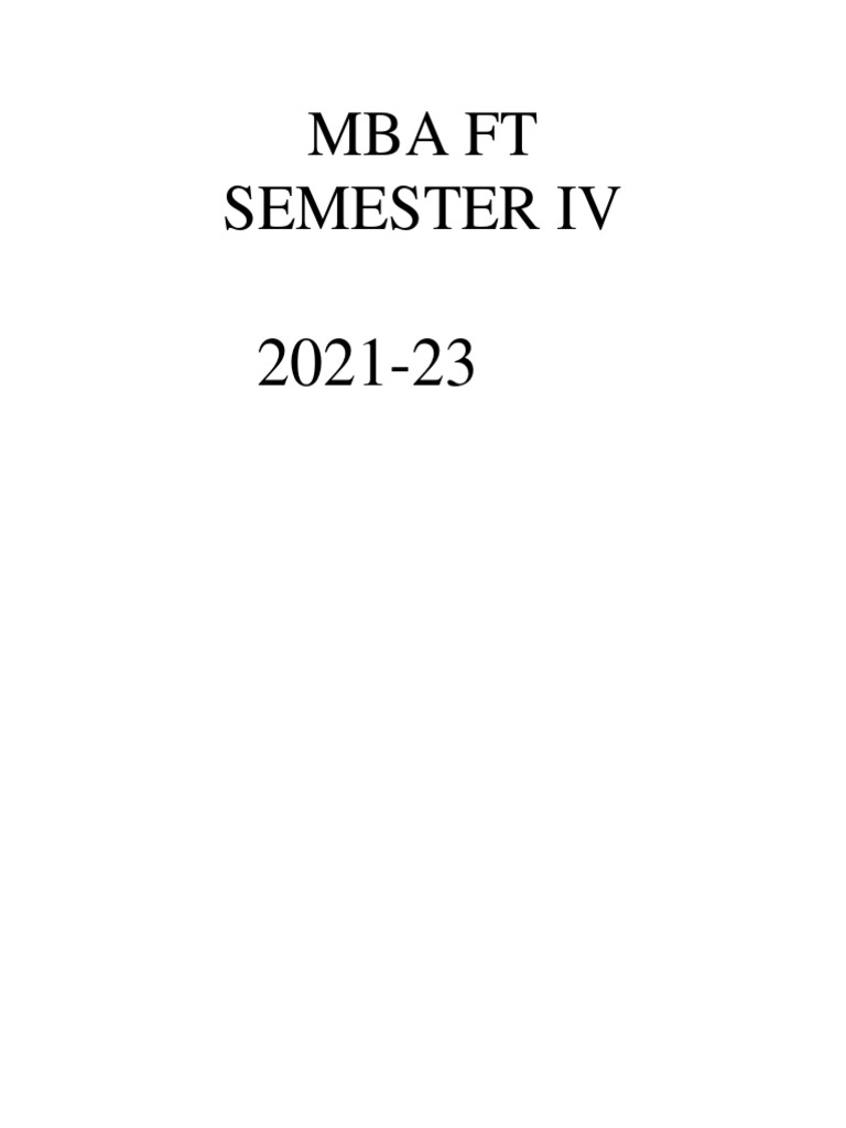 IMS Mba FT Sem IV Syllabus 21 23 | PDF | Strategic Management | Marketing