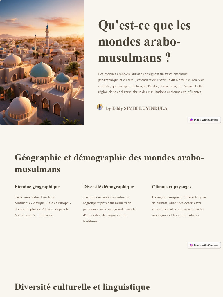 Mondes arabo-musulmans : Culture et Histoire | PDF | Monde de l'Islam ...