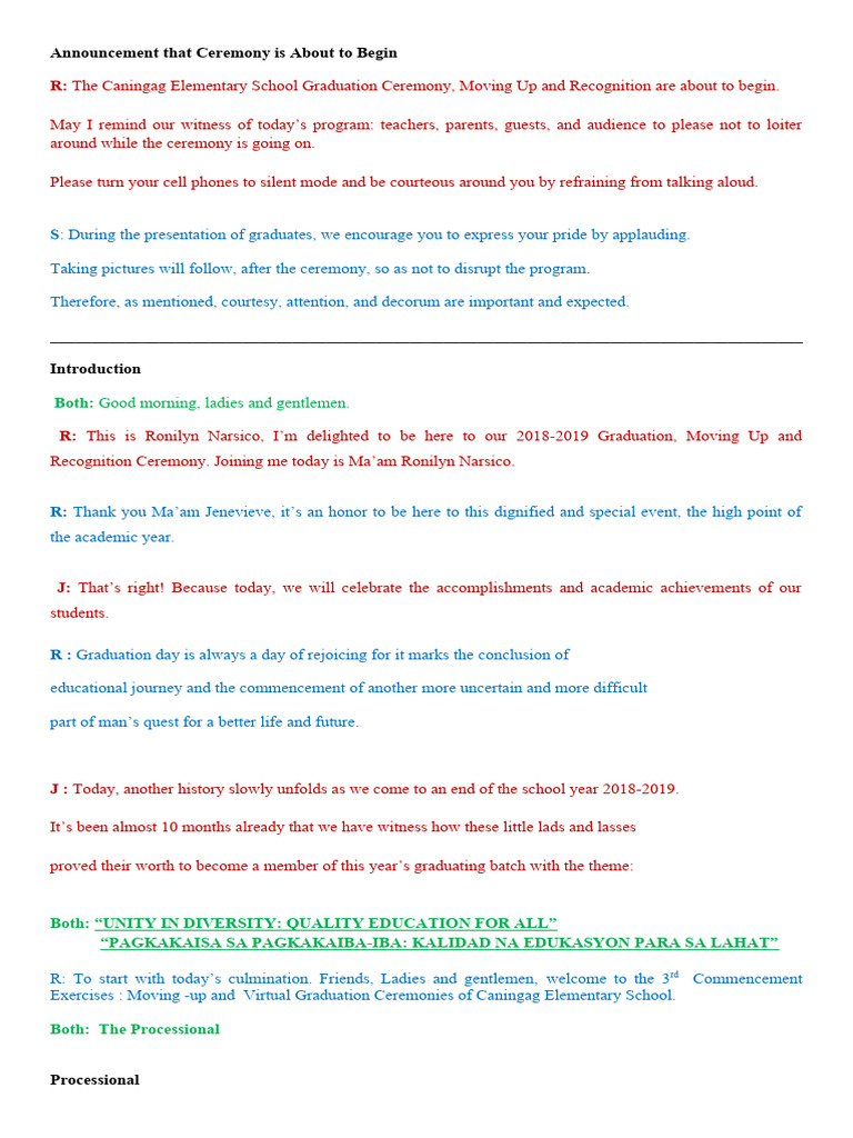 SLIGHTLY EDITED Grad Script 2020-2021 | PDF