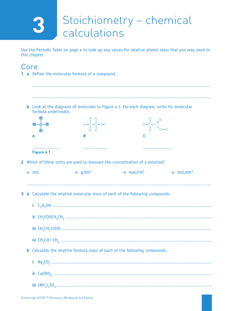 C3 Workbook | Download Free PDF | Stoichiometry | Chemical Reactions