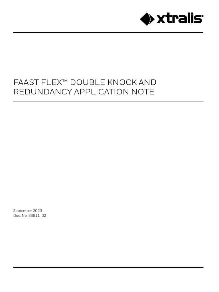 02 FAAST FLEX Double Knock Redundancy Application Note A4 IE | PDF | Copyright | Contractual Term