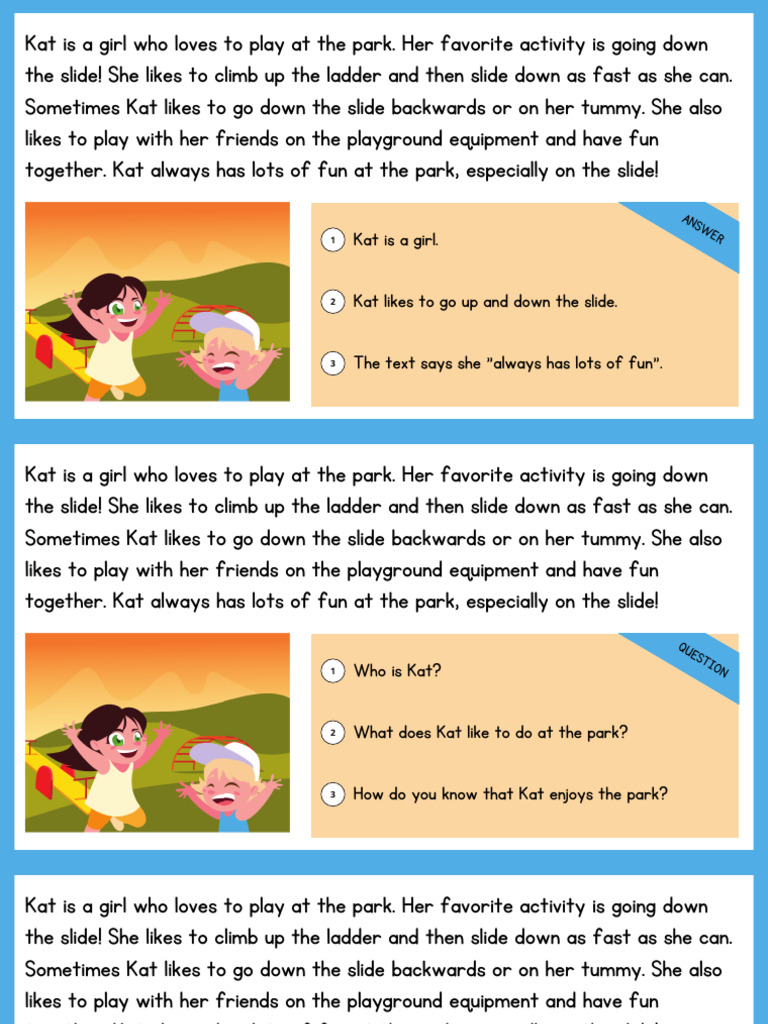 Reading Comprehension Skills English Presentation in Colorful Cartoon ...