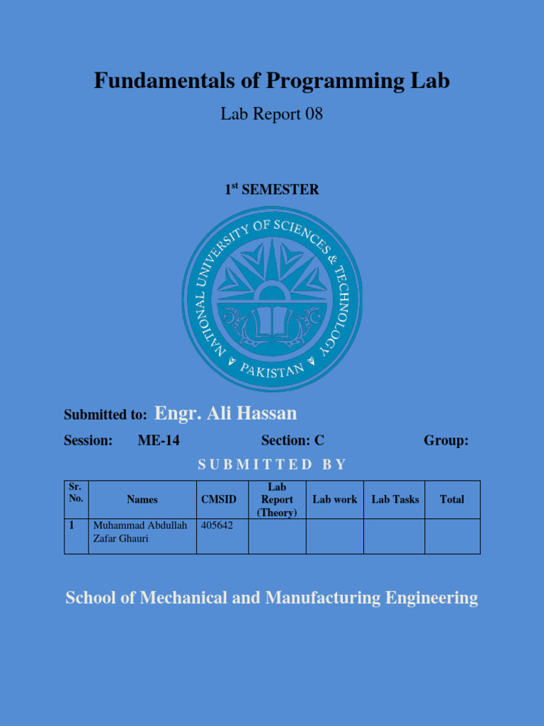 Lab Report 08 Abdullah Zafar 405642 ME-14 (C) 405642 | PDF | Namespace ...