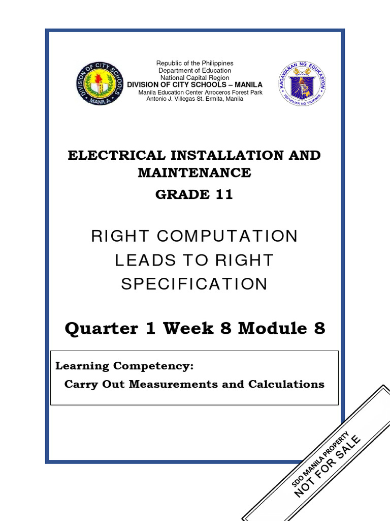 EIM-11 Q1 W8 Mod8 | PDF | Series And Parallel Circuits | Electrical ...