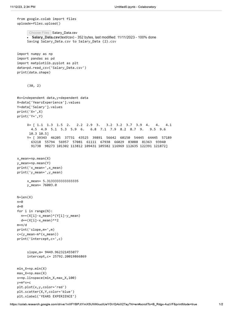 Linear Regression 1 | PDF | Teaching Methods & Materials