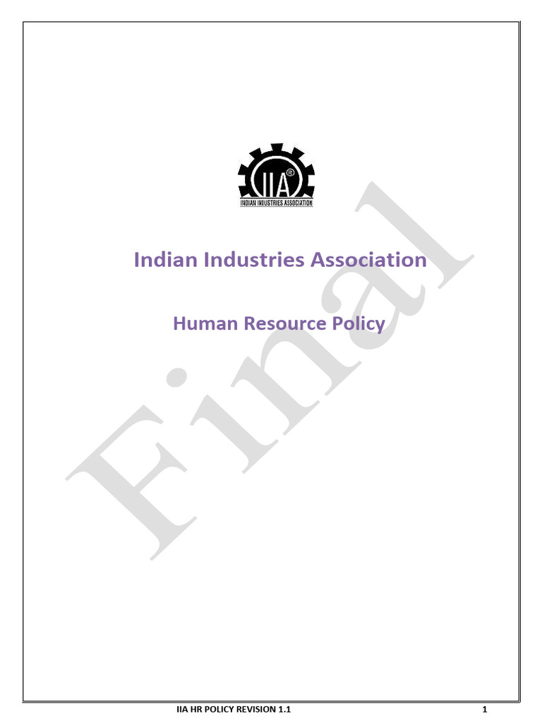 IIA Human Resource Policy Overview | PDF | Human Resources | Recruitment