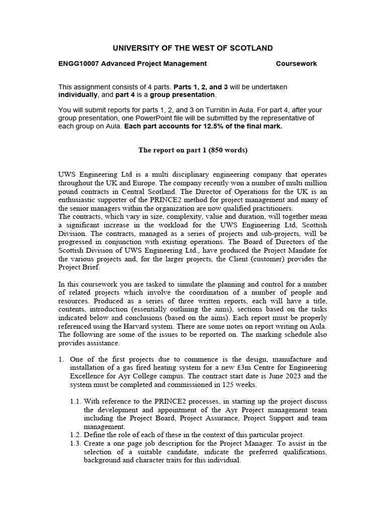 Apm Coursework | PDF | Project Management | Risk