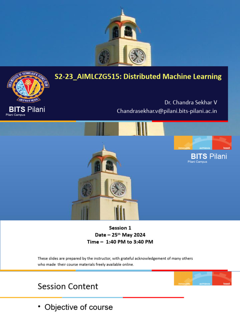 S2-23 - AIMLCZG515: Distributed Machine Learning: BITS Pilani BITS Pilani | PDF | Process ...