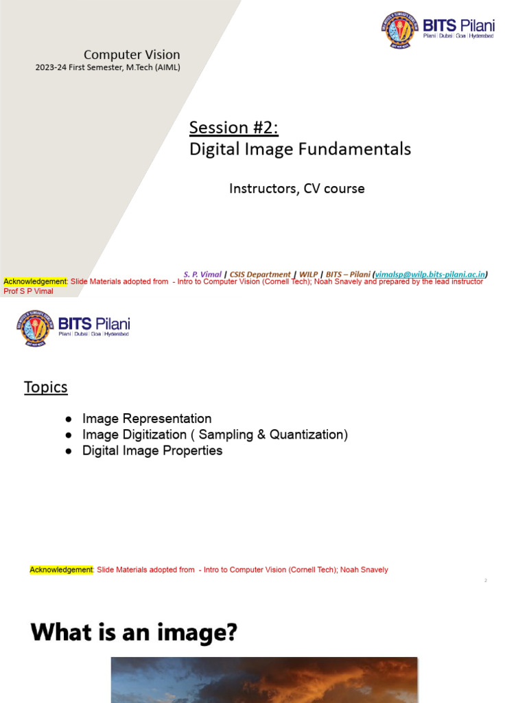 CV #2 Digital Image, Fundamentals.pptx (1) | Download Free PDF | Image ...