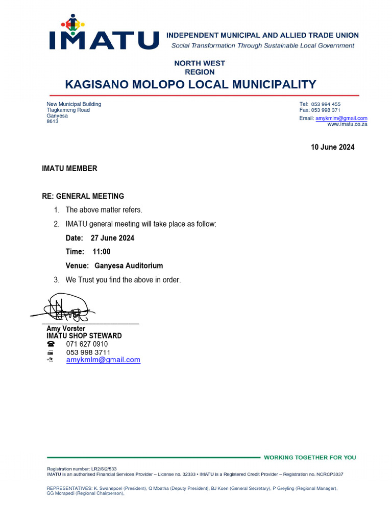 Time Off Request General Meeting 27 June 2024 | PDF