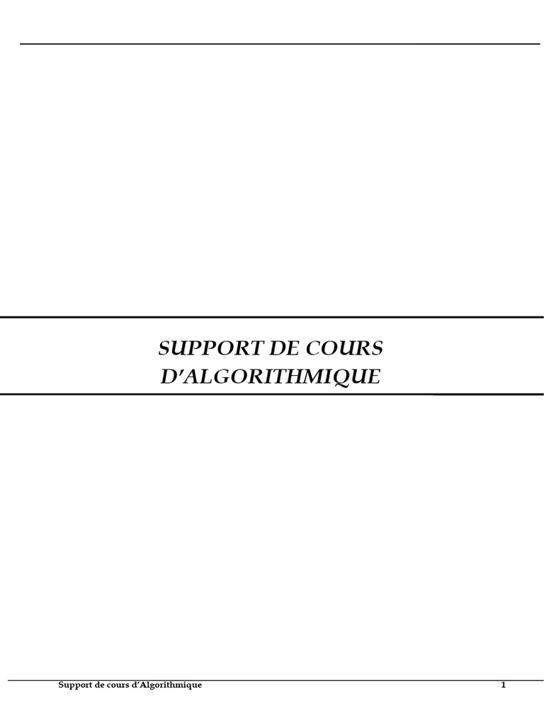 Support Algov | PDF | Paramètre (Programmation informatique) | Programmation informatique