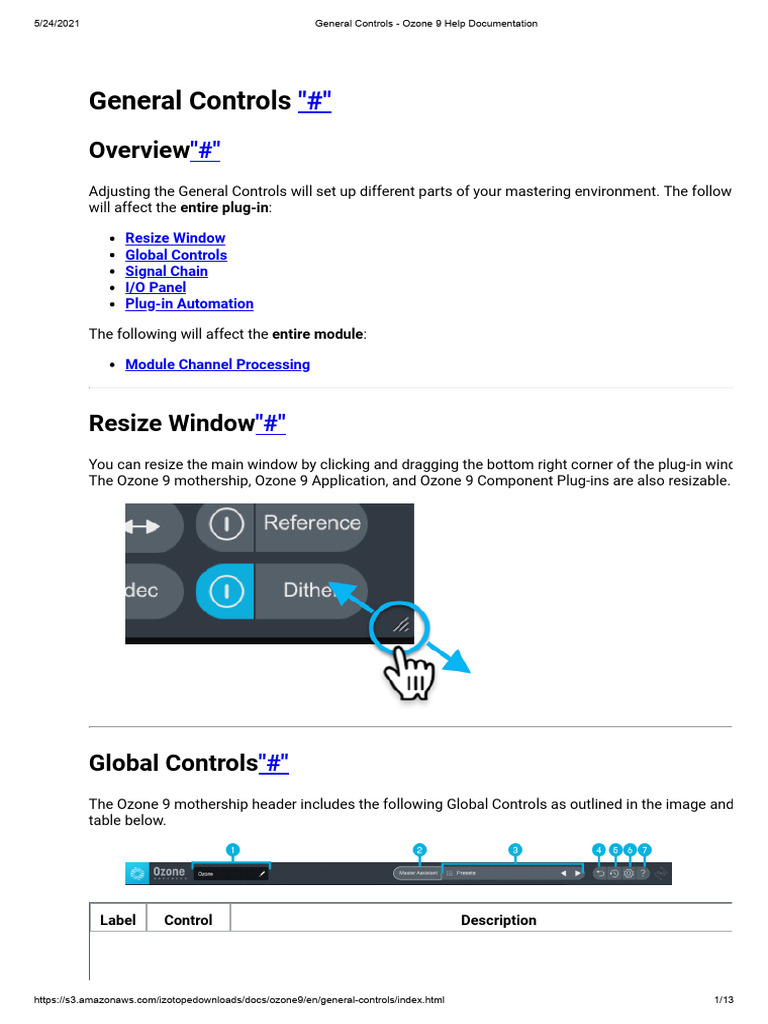 General Controls - Ozone 9 Help Documentation | PDF | Root Mean Square | Parameter (Computer ...