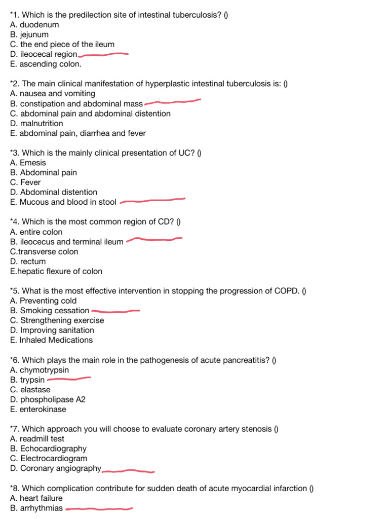 Internal exam | Download Free PDF | Heart | Myocardial Infarction