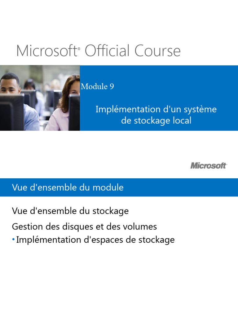 Microsoft Official Course: Implémentation D'un Système de Stockage ...