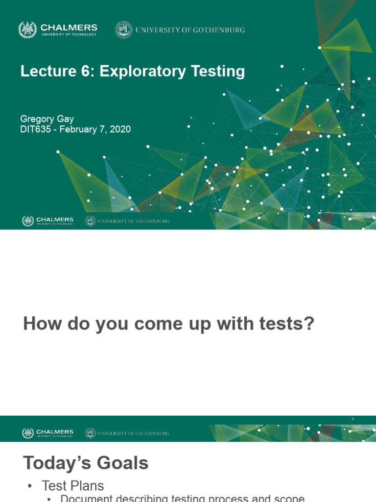 Spring20 Lecture6 Exploratory | PDF | Software Testing | Computer Science
