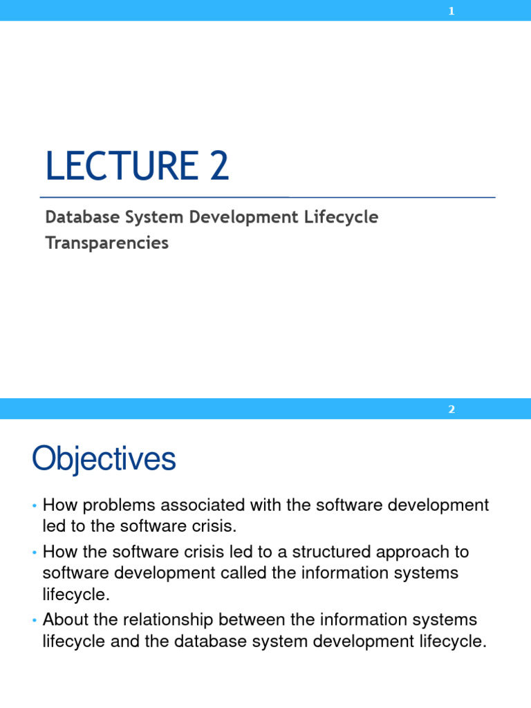 Lecture 2 - DBMS Development Life Cycle | PDF | Databases | Database Design