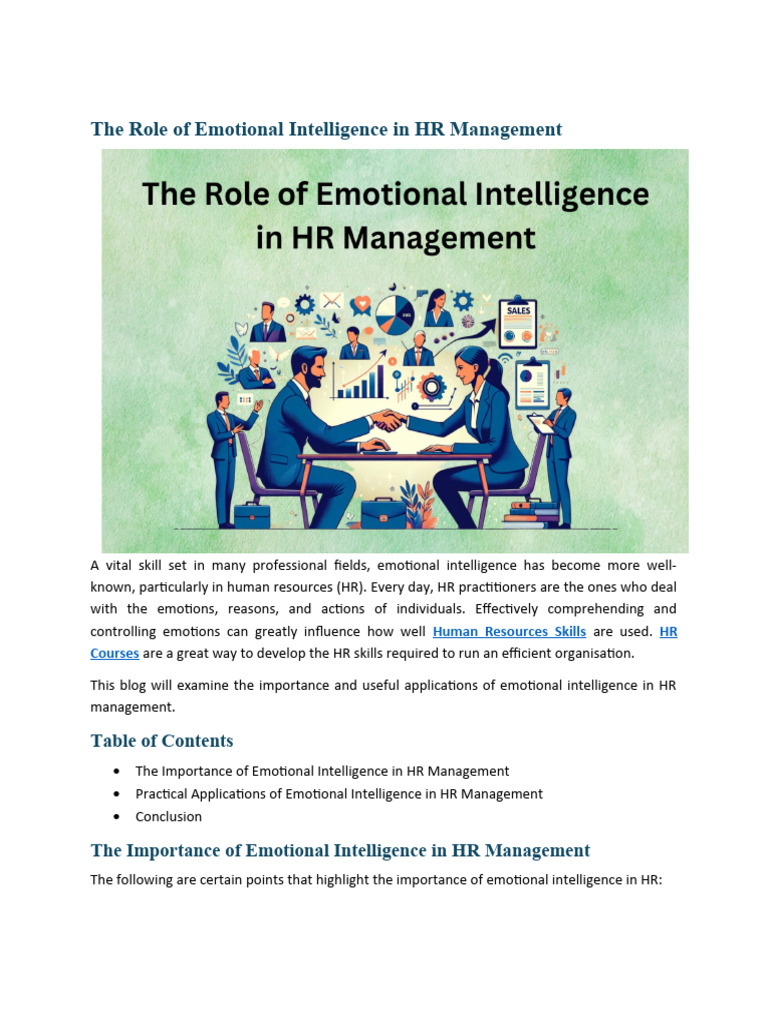 Emotional Intelligence in HR Management | PDF | Emotional Intelligence ...