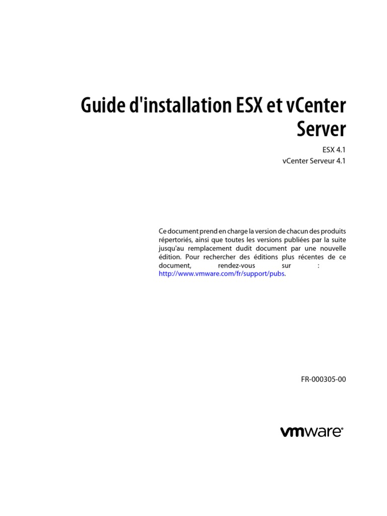 VMware ESX and Vcenter Server Installation Guide PG FR | PDF | VMware | Machine virtuelle