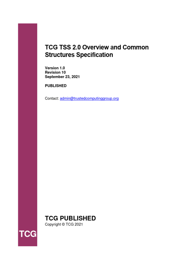 TSS Overview Common v1 r10 Pub09232021 | PDF | Cryptography | Encryption